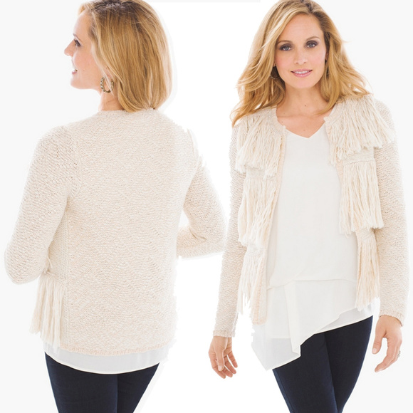 Chico's | Jackets & Coats | Nwt Chicos Kyleigh Fringe Cardigan | Poshmark